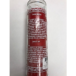 Shut Up (Tapa Boca) 1 Color Unscented Red Pillar Candle in Glass