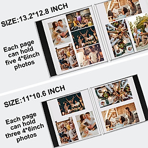 Zesthouse Large 18In Photo Album Self Adhesive 60 Pages, Scrapbook Albums with Sticky Page Holds 10x12 & 8x10 & 5X7 & 4x6 Pictures, DIY Photo Book Ideal Gift for Family Wedding Baby