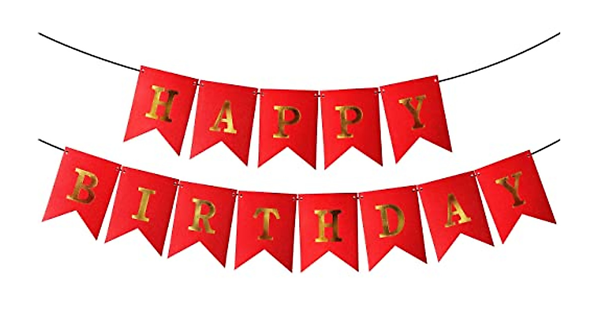 Vibrant Red Birthday Banner for Celebrations