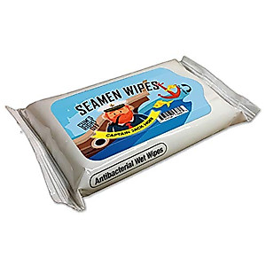Captain Jack Hoff’s Seamen Wipes - Novelty Wet Wipes - Weird Gag Gifts for Men - Travel Size