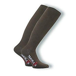 Travelsox Flight Travel Socks OTC Patented Graduated Compression TS1000 Brown - Large Unisex Sizing