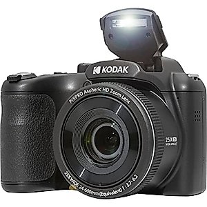 Kodak PIXPRO AZ255 Digital Camera (Black) + Point & Shoot Camera Case + 16GB Memory Card + USB Card Reader + Table Tripod + Accessories