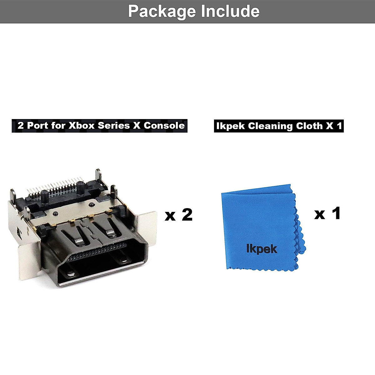 Aosai 2pcs HDMI-Port Replacement for Xbox Series X, Display Socket Jack Connector Replacement for XSX Console, Original OEM Quality (for Xbox Series X, Sliver - 2 Pcs)