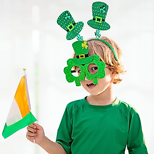 24 Pieces St. Patrick's Day Head Boppers Headband Irish Accessories Clover Headband Shamrock Headpiece Green Headwear for Celebration St. Patrick's Day