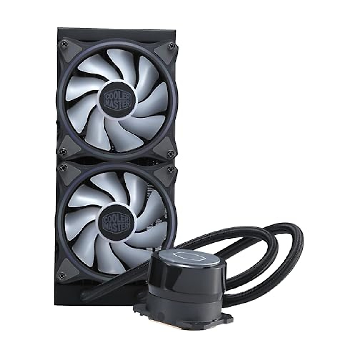 Cooler Master MasterLiquid ML240 Illusion CPU Liquid Cooler - AIO Water Cooling System, 3rd Gen Pump, 2 x 120mm ARGB Halo Fans, 240mm Radiator, ARGB Controller Included - AMD and Intel Compatible