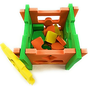 Matty's Toy Stop EVA Foam Soft Shape Sorter 5.5" Cube for Toddlers (Bright Colors)