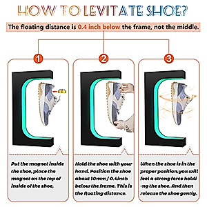 Meticuloso Levitating Shoe Display Stand,Floating Sneaker Stand,Magnetic Levitating Sneaker Stand Holder for 19.4 OZ Shoes for Shoes Collectors Advertising Exhibition Shoe Stor (Black)