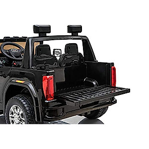 DAKOTT GMC Sierra Denali HD Two Seater 12 Volt Ride-On Truck w/ 2.4G Remote Control, LED Lights, Horn, Music, MP3/USB, Storage Box, Spring Suspension, Electric Vehicle for Kids .