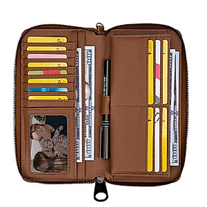 CELELA Western Purse for Women Large Wallets Capacity RFID Card Blocking Christmas Gift Idea Clutch Travel Purse Wristlet Phone Holder Passport with ID Window