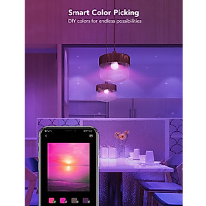 Govee Smart Light Bulbs, WiFi & Bluetooth LED Light Bulbs, RGBWW Color Changing Light Bulbs, 54 Dynamic Scenes, Music Sync, 16 Million DIY Colors Dimmable, Work with Alexa & Google Assistant, 2 Pack