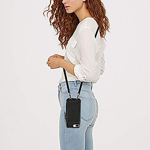 ZVE iPhone 7 Plus/8 Plus Wallet Case (Black)+ Black Replacement Strap