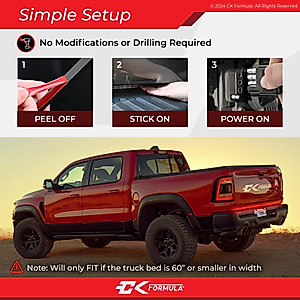 CK Formula 60 Inch LED Tailgate Light Bar for Trucks Single Row - Tailgate Light Strip, Red Turn Signal, Double Flash, Brake, Running, White Reverse Light, Truck Accessories, 1 Pack