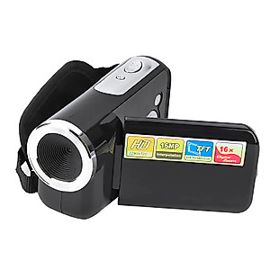 Portable Children DV Camera 16X Digital High Definition Camera with TFT LCD Screen Toy Camera Support Memory Card Children Toys (Black)