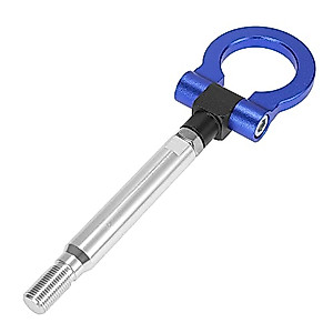 X AUTOHAUX Blue Aluminum Alloy Front Bumper Trailer Ring Eye Towing Tow Hook Screw for Subaru Impreza WRX BRZ