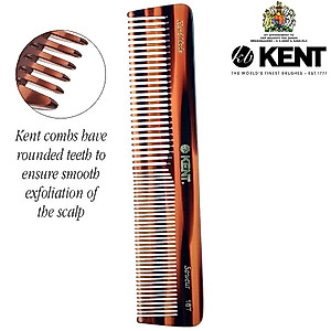 Kent 16T Fine Tooth Comb and Wide Tooth Comb for Hair, Kent Beard Comb and Mustache Comb for Hair Styling, Travel Comb Grooming for Men and Women