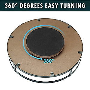 12" Wood Lazy Susan,Wooden Lazy Susan Organizer Display Stand,Turntable 360 Degrees Rotating Table Decor,Round Lazy Susan for Countertop Cabinet or Dining Table,Farmhouse Table Decor.(Brown)