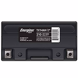 Energizer TX14AH AGM ATV and UTV 12V Battery, 210 Cold Cranking Amps and 12 Ahr, Replaces: YTX14AH-BS and others
