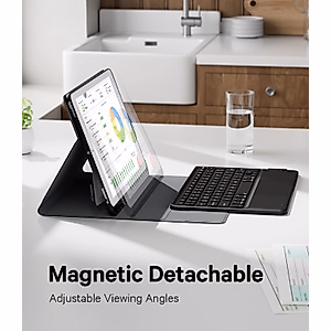 GreenLaw Keyboard case for iPad 9.7 inch, iPad 6th Gen (2018), iPad 5th Gen (2017), iPad Air 2 (2014), 7 Color Backlit, Support 2 BT Devices, Touchpad Keyboard iPad Pro 9.7, Black