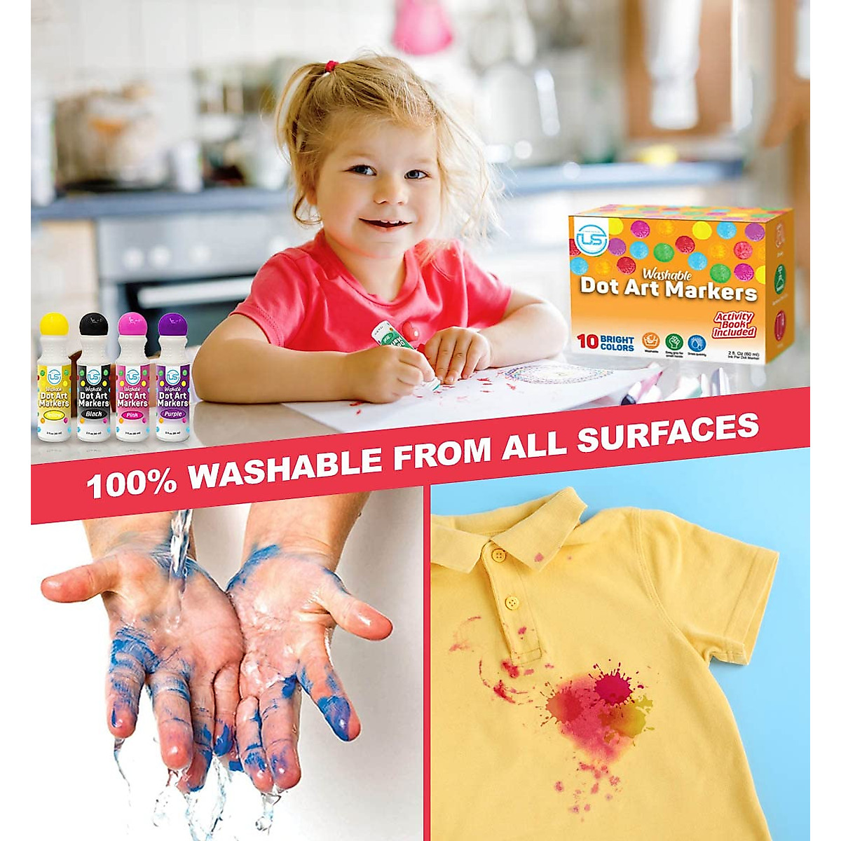 Dot markers, Dot Markers for Toddlers, Dot Art, Dot Paints Washable for Kids, Bingo Daubers, Washable Dot Markers Toddler Arts and Crafts