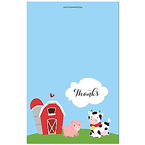 MyExpression.com 50 Cnt Fun Farm Animals Baby Thank You Cards