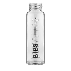 BIBS Glass Bottle - Part of Set. Mix and Match with BIBS Colorful Bottle Kits., 225 ml, Single Glass Bottle