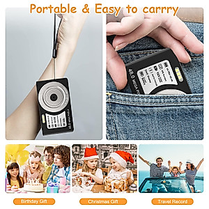 4K Digital Camera, 48MP Compact Camera Autofocus 16X Digital Zoom Portable Camera for Boys, Girls,Adult,Beginners (with 32GB SD Card and 2 Battery)