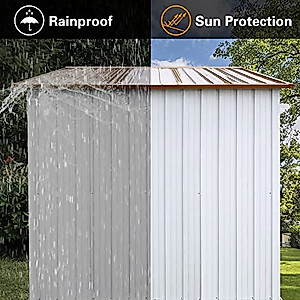 DHPM 8 x 6 FT Outdoor Metal Storage Shed, Garden Shed with Double Lockable Door, Tool Storage Shed for Backyard,Garden Shed for Bike, Garbage Can, Tool, Lawnmower (8 * 6 ft)