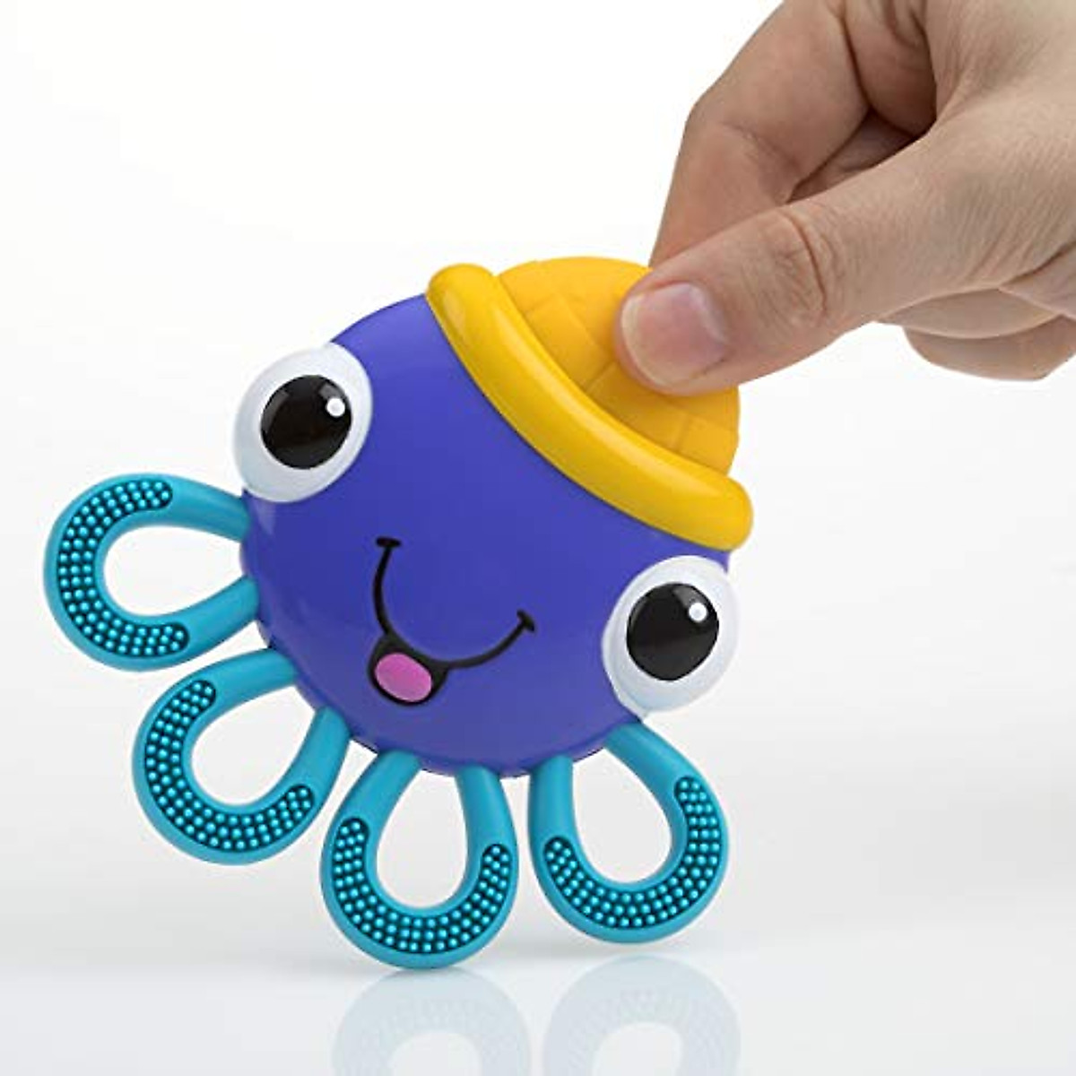 Nuby Vibe-eez Vibrating Teether - Battery Powered - Textured Surface and Easy to Grasp Toy for Baby Teething Relief - 3+ Months - Octopus