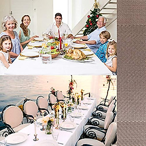 FGSAEOR Placemats Place Mats for Kitchen Dining Table, Heat-Resistant Anti-Skid Stain Washable PVC Table Mats, Easy to Cleaning Woven Vinyl Dinner Mats (Gold, 6 Pack)