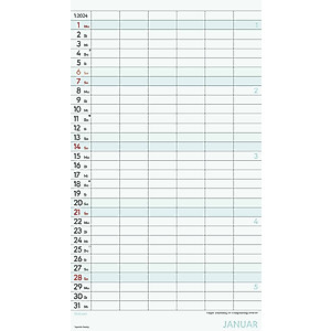 Family Planner XL 2024 with 6 Columns - Family Timer 26 x 45 cm - Offset Paper - with Holiday Dates - Wall Planner - Family Calendar - Alpha Edition
