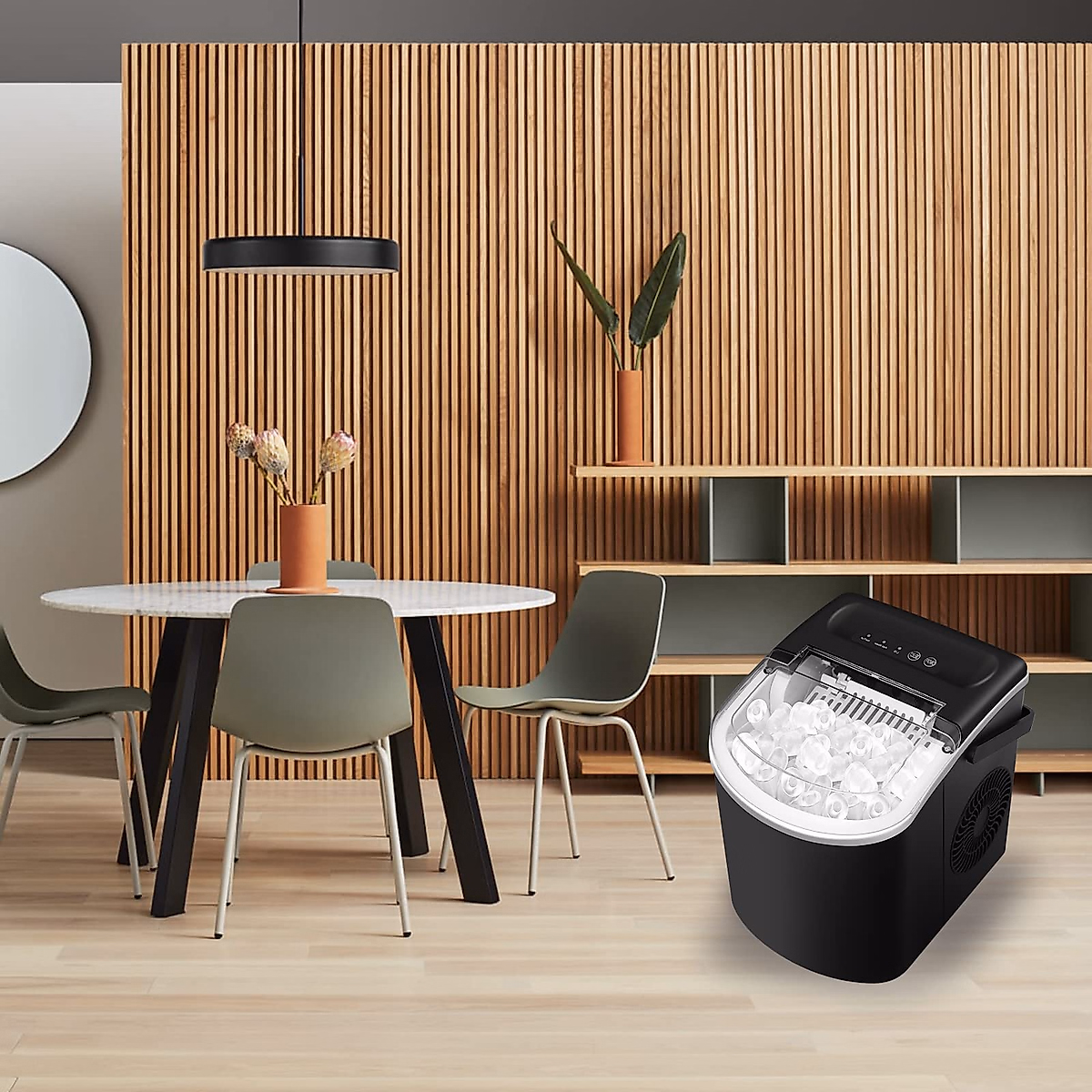 HAILANG Portable Ice Maker Machine for Countertop, 2 Sizes Bullet Shaped Ice, 9 Ice Cubes Ready in 7 Minutes, with Ice Scoop and Basket for Home/Office/Bar