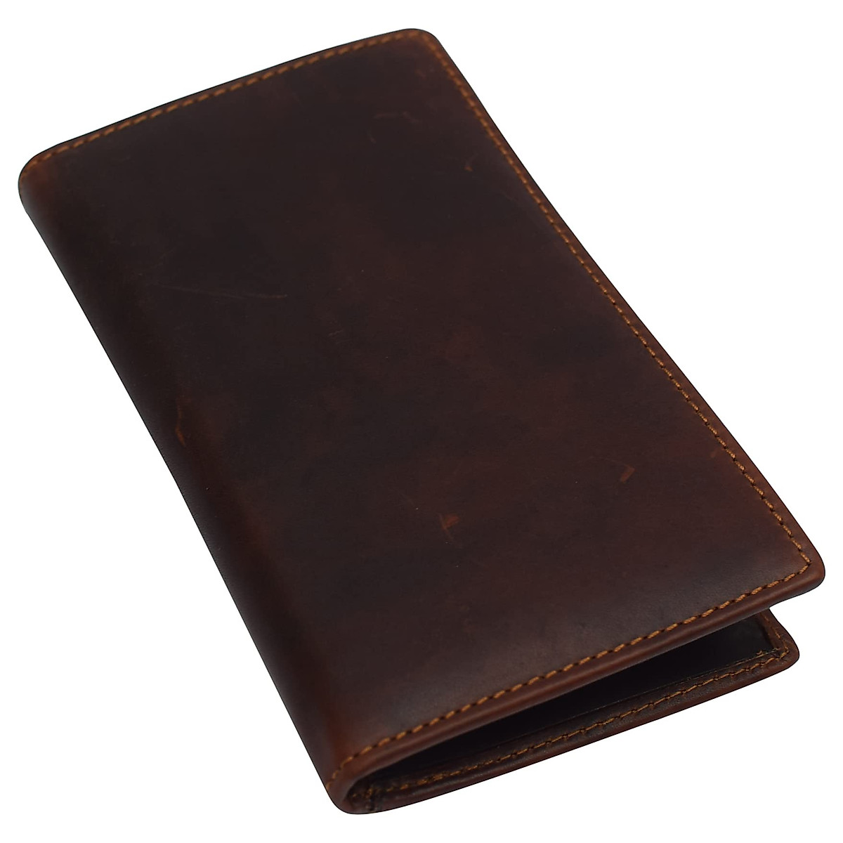 Swiss Marshall RFID Blocking Bifold Genuine Leather Credit Card ID Holder Long Wallet (Cazoro Brown)