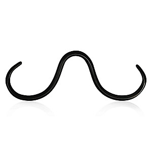 Luxe Modz Mustache Septum Nose Ring 316L Surgical Steel Silver Septum Mustache Nose Pierced Jewelry 16G