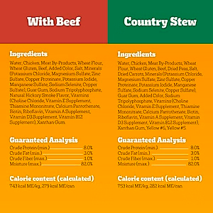 PEDIGREE CHOICE CUTS IN GRAVY Adult Canned Soft Wet Dog Food Variety Pack, with Beef and Country Stew, 13.2 oz. Cans (Pack of 12)