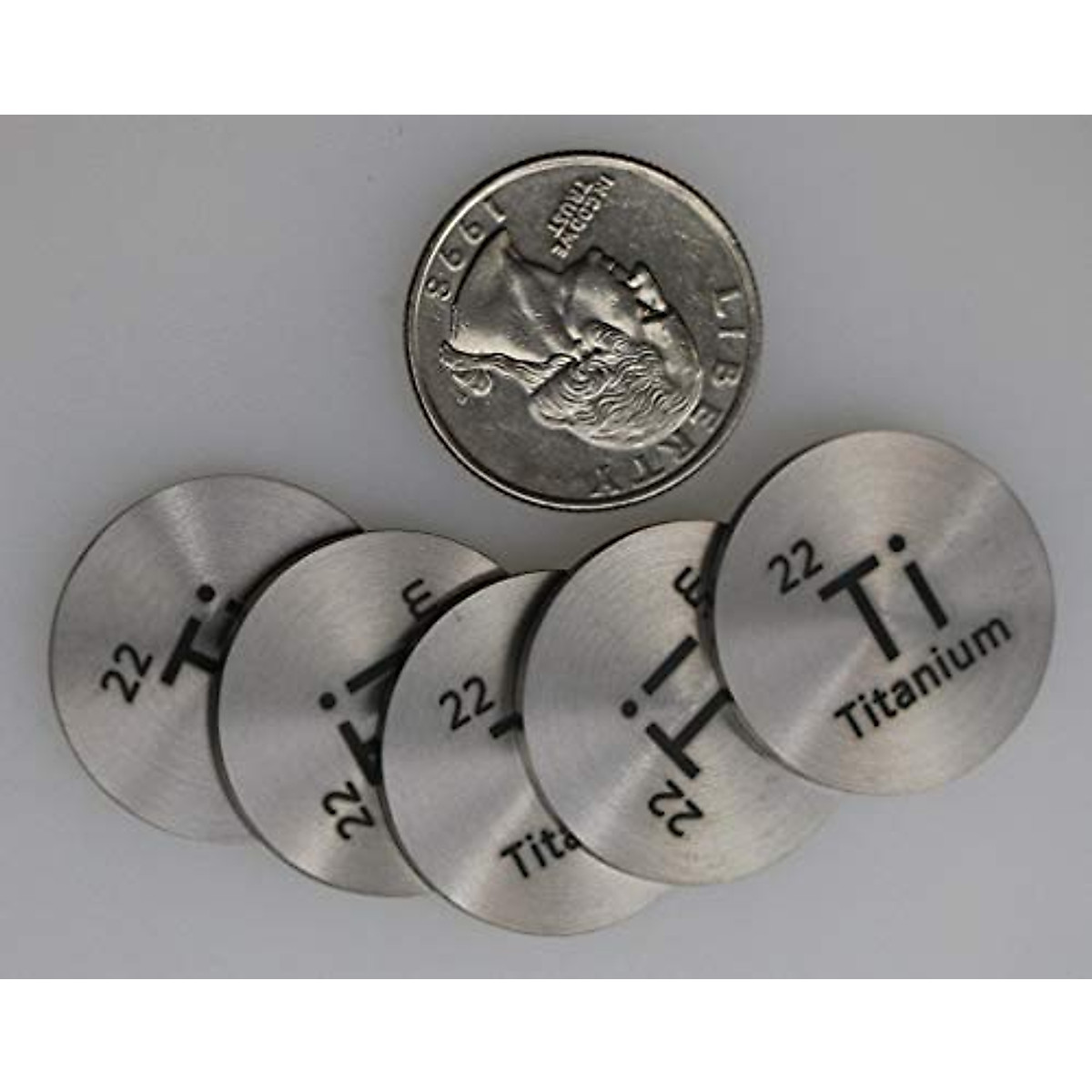 Titanium (Ti) 24.26mm Metal Disc 99.7% Pure for Collection or Experiments