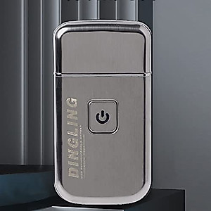 Men Electric Ultra Thin Razor, Rechargeable Single Razor, Reciprocating Mini Electric Razor for Facial Care Beard Trimmer, Cordless USB Travel Razor, Silver