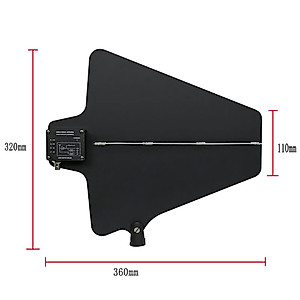 2 PCS UHF 400-970MHz Active Antenna Paddle with Gain Switch for Antenna Distribution System Wireless Microphone System (Black Antenna Paddle)