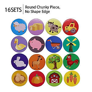 KiDEPOCH Memory Match Game – 16 Matching Pairs Preschool Memory Games Featuring Barnyard Element, Non Toxic Educational Memory Matching Game, Perfect for Kids, Toddlers, 3 Year Old or Up
