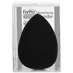 ForPro Expert Beauty Sponge Blender, Premium Makeup Sponge, Latex-Free, 100% Vegan & Cruelty-Free, Black