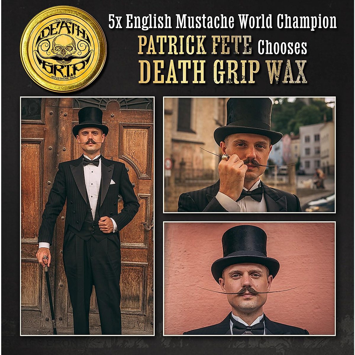 THE VINTAGE GROOMING CO. Mustache Wax Death Grip Extra Strong Hold Moustache Wax