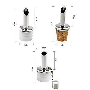 Cabilock Pour Spouts Oil Bottle Oil Dispenser Spout 5pcs Stainless Steel Oil Pourers Spout Oil Dispenser Bottle Spouts with Covers for Pours Vinegar Wine Random Color Pour Spouts