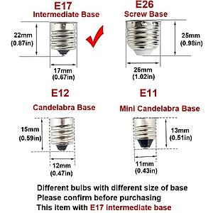 2-Pack E17 Mini Globe Bulb S11 LED Light Bulb,E17 Intermediate Base 4W Warm White 2700K,40 Watt S11 G40 Incandescent Bulb Replacement for Desk Lamp,Cabinet,Closet, Non-Dimmable