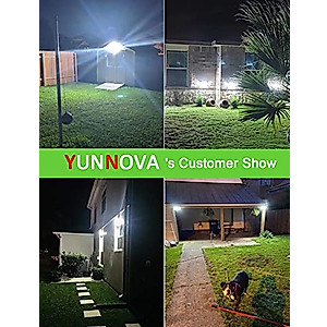 YUNNOVA Solar Outdoor Lights - Motion Sensor Outdoor Lights with 3 Heads Reflector Wireless Illumination Security Flood Lights with 270° Wide Angle,IP65 Waterproof,Wall Light for Garden Patio Garage