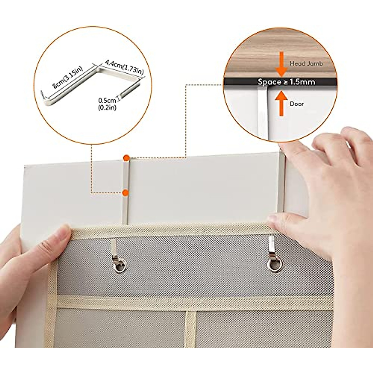 Large Capacity Storage Bags Door Hanging Shoe Storage Bag 12 Mesh Pockets Hanging Shoe Rack Holder Behind The Door with 2 Metal Hook Doors