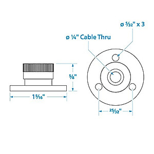 Seachoice Cable Outlet, 1/4 In., Weatherproof, Chrome-Plated Brass,Silver