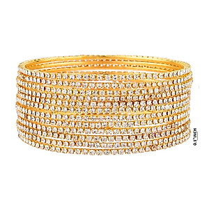 Efulgenz Indian Bangle Rhinestone CZ Crystal Wedding Bridal Bracelet Jewelry for Women