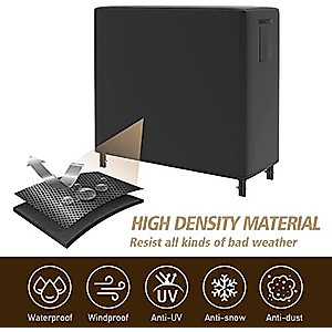 Storeonwall 4ft Heavy Duty Outdoor Firewood Racks, Fire Wood Holder Indoors, Log Storage Rack with Cover (Black)