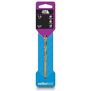 Sutton D108 Cobalt HSS Carded Jobber Drill, 7.0 mm Thread Diameter