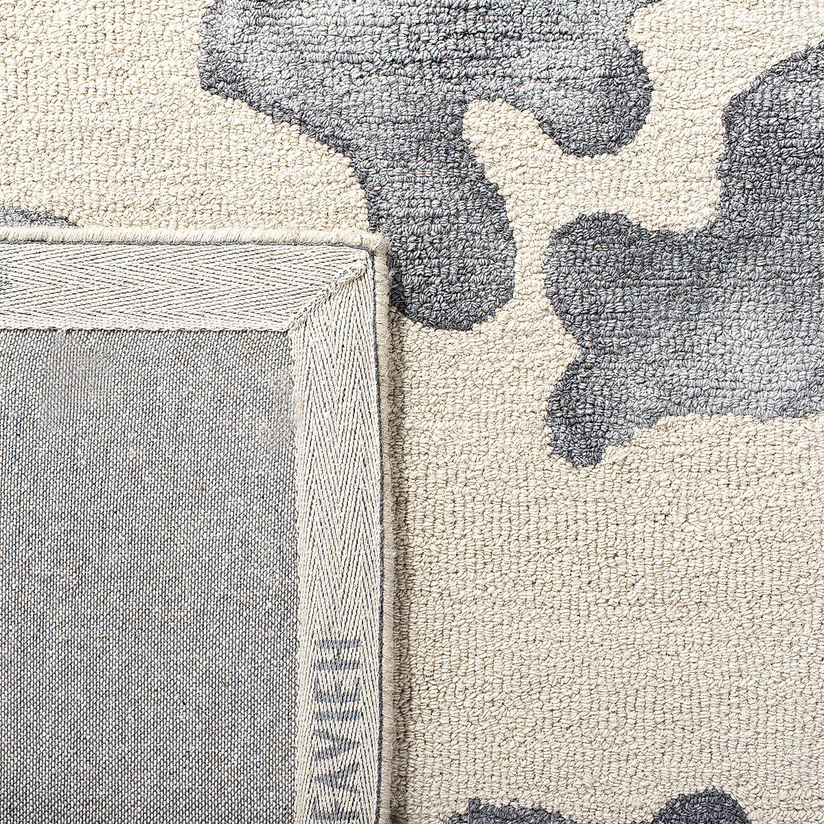 SAFAVIEH Dip Dye Collection 8' x 10' Beige / Charcoal DDY517E Handmade Modern Abstract Premium Wool Area Rug