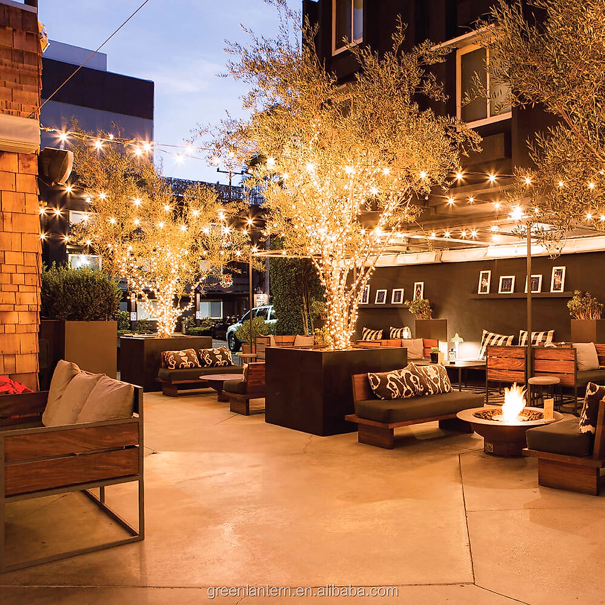 Abeja 25Ft Outdoor Patio String Lights with 25 Clear G40 Bulbs, 5W, E12 Socket Base, UL Certified for Porch Deck Balcony Wedding Party Markets Decor, White